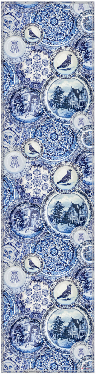 Vinyl Table Runner - 400mm x 1550mm - Delft – The Anna-Maud Collection
